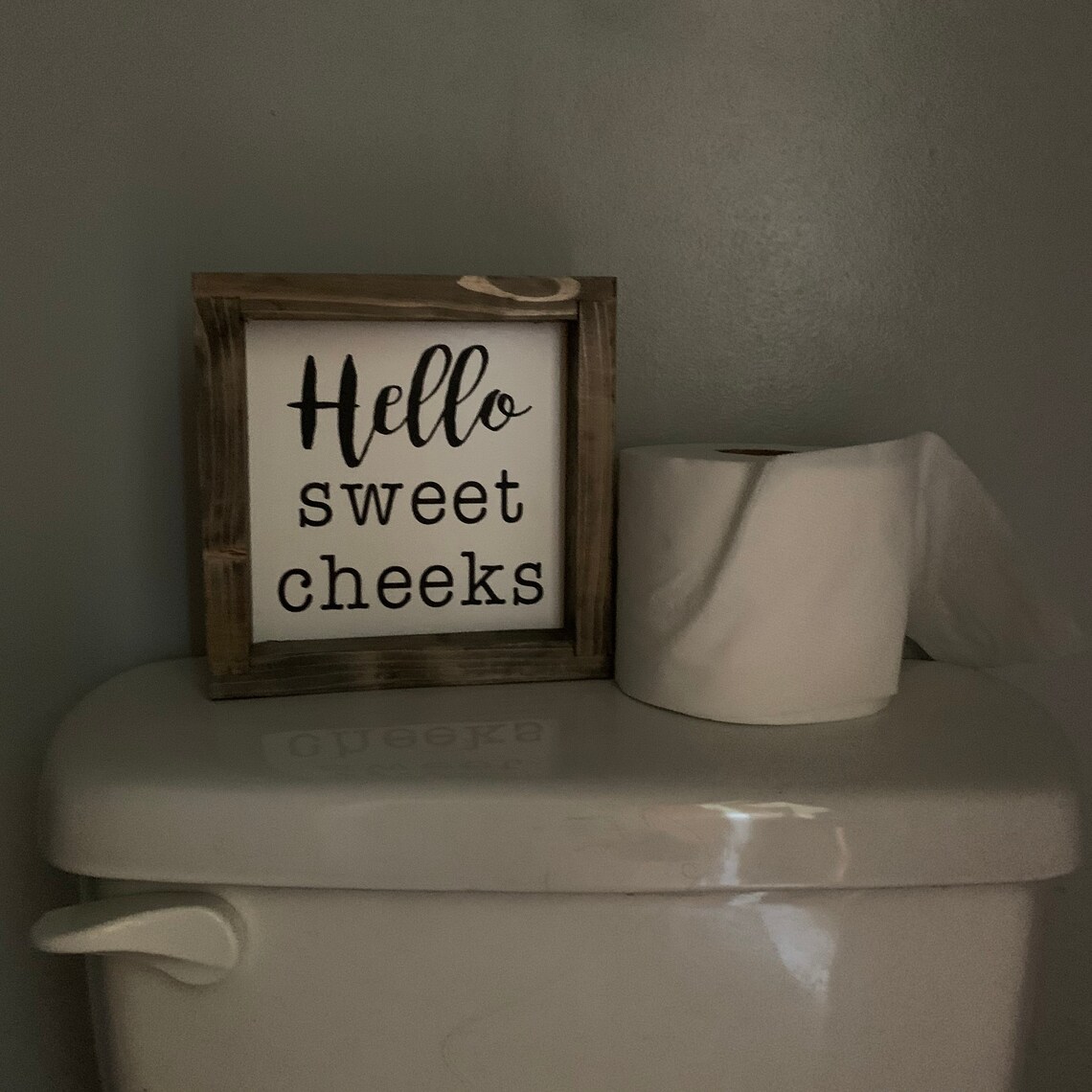 Hello Sweet Cheeks, Bathroom Wall Sign, Farmhouse Style, Bathroom Humor ...