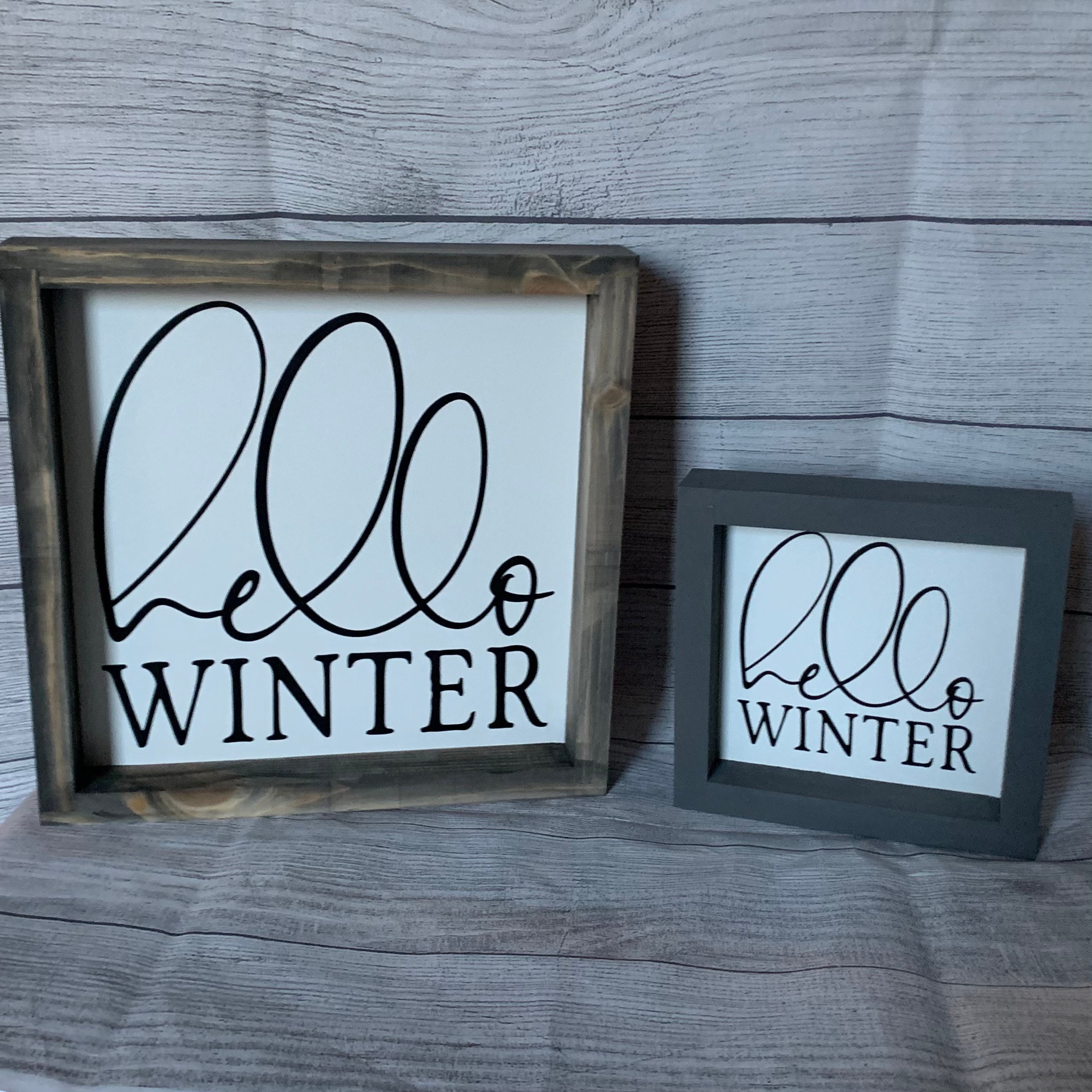 Hello Winter Sign Winter Hall Hanging Rustic Winter Sign | Etsy