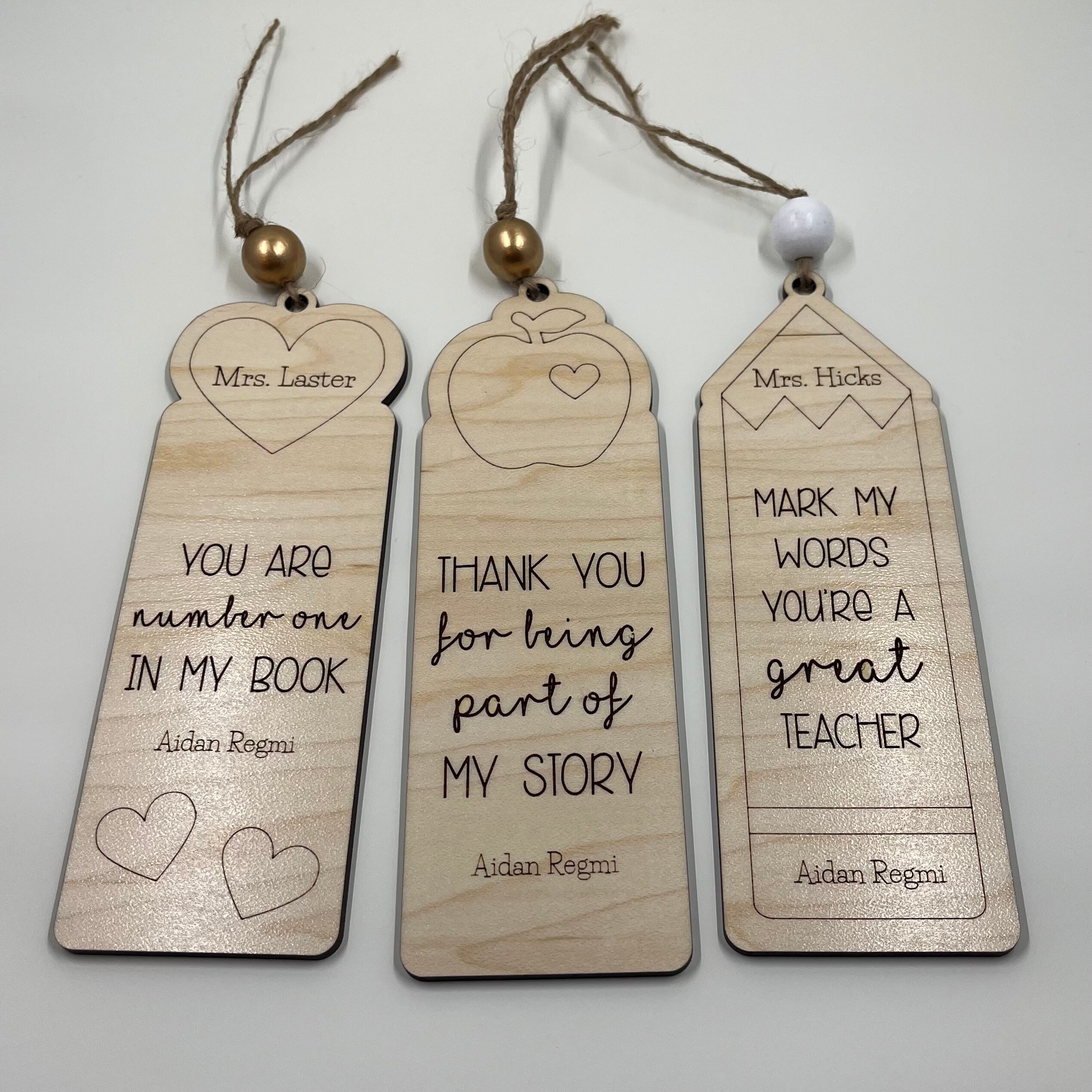 Thank You Bookmark Teacher Appreciation Gift Personalized - Etsy