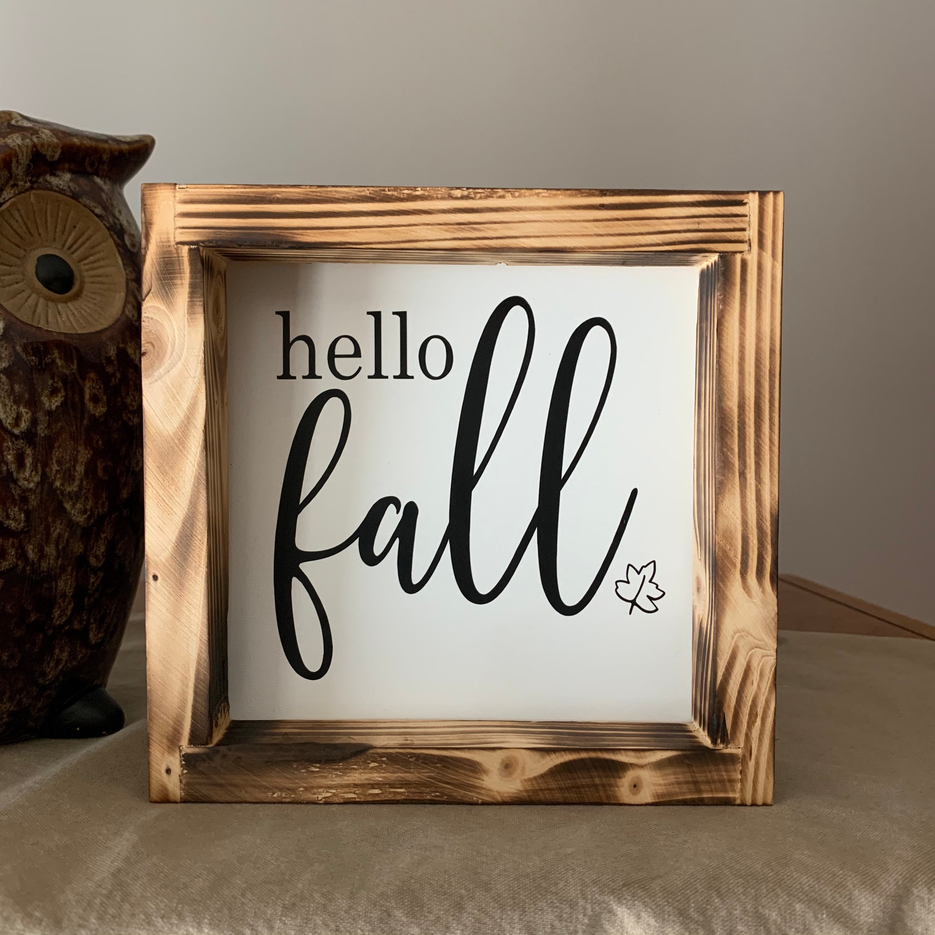 Hello Fall, Fall Sign, Fall Wall Hanging, Farmhouse Fall, Autumn Decor ...