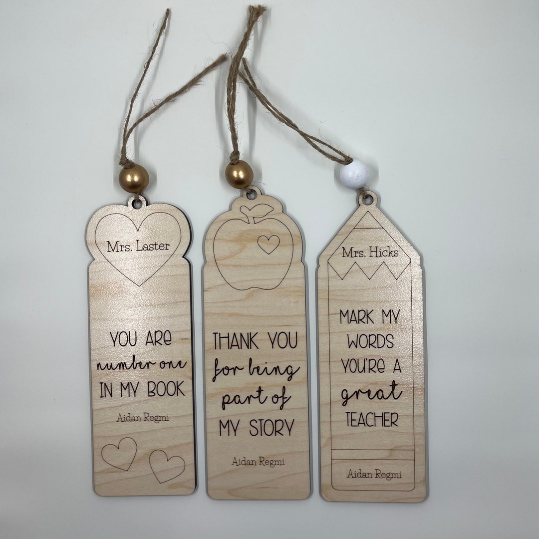 Thank You Bookmark, Teacher Appreciation Gift, Personalized Gift, End ...