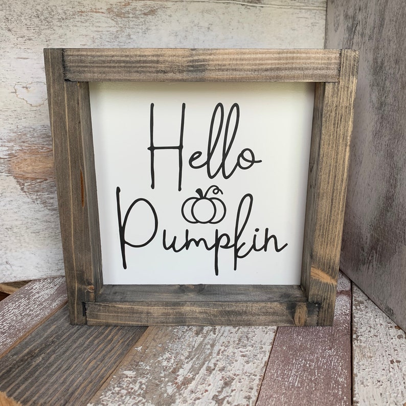 Hello Pumpkin Sign Fall Decor Autumn Decor Fall Wall - Etsy