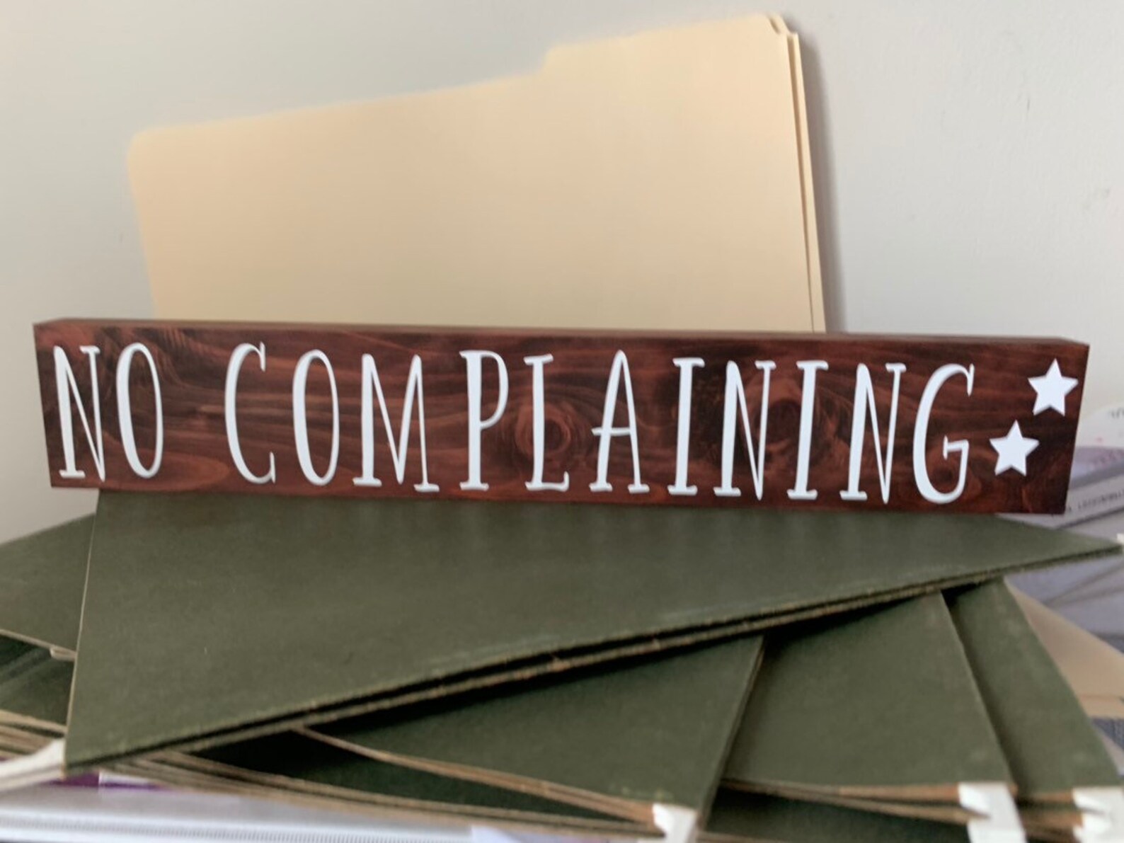 No Complaining Wood Sign, Wood Sign, Office Sign, Teacher Sign, Co ...
