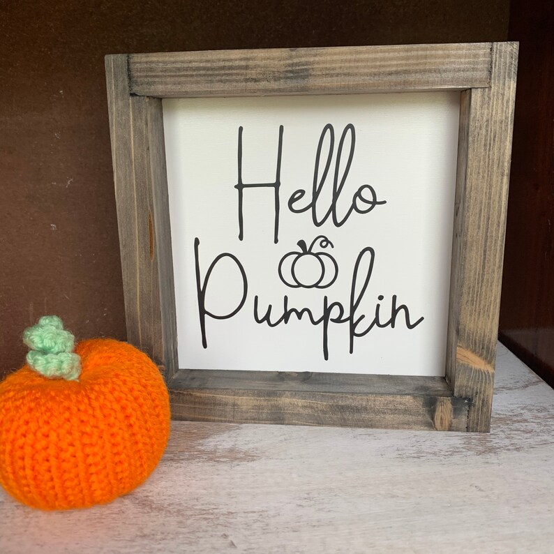 Hello Pumpkin Sign Fall Decor Autumn Decor Fall Wall - Etsy