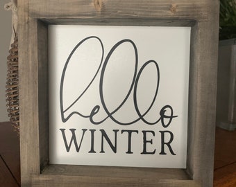 Hello Winter Sign - Etsy