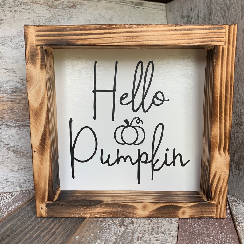 Hello Pumpkin Sign Fall Decor Autumn Decor Fall Wall - Etsy