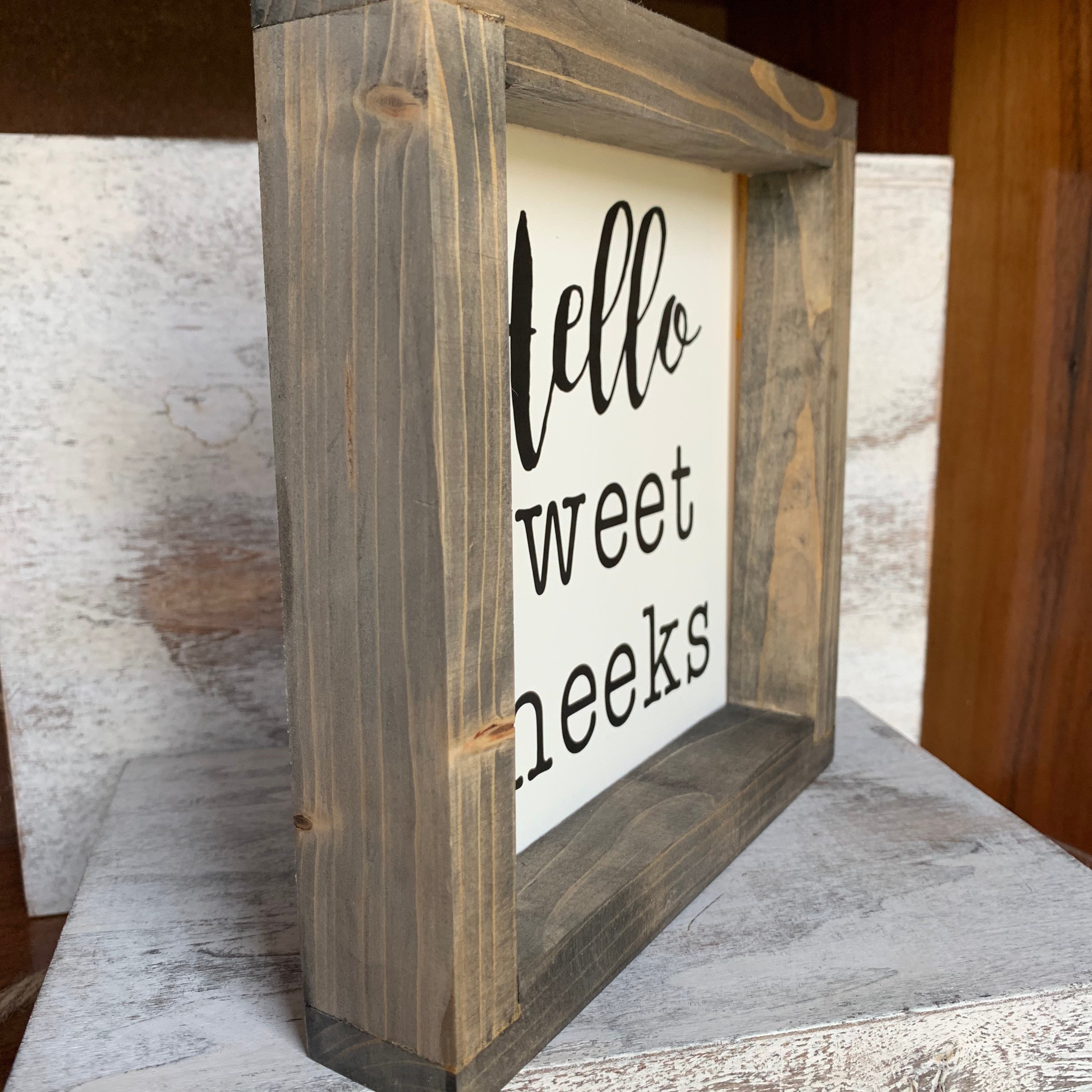 Hello Sweet Cheeks, Bathroom Wall Sign, Farmhouse Style, Bathroom Humor ...