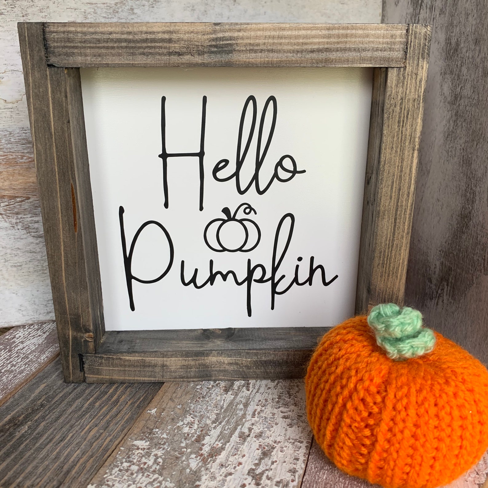 Hello Pumpkin Sign Fall Decor Autumn Decor Fall Wall - Etsy