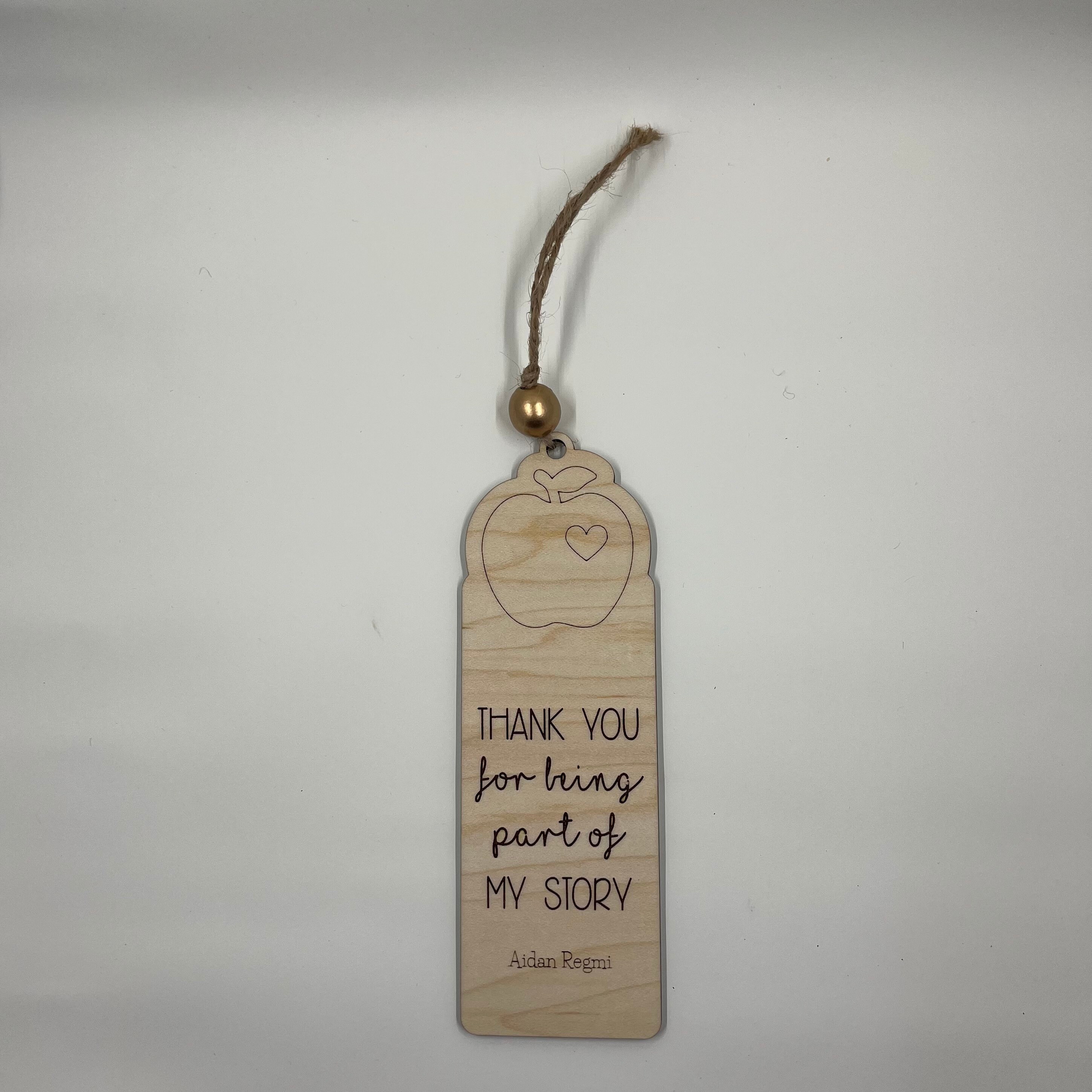 Thank You Bookmark, Teacher Appreciation Gift, Personalized Gift, End ...