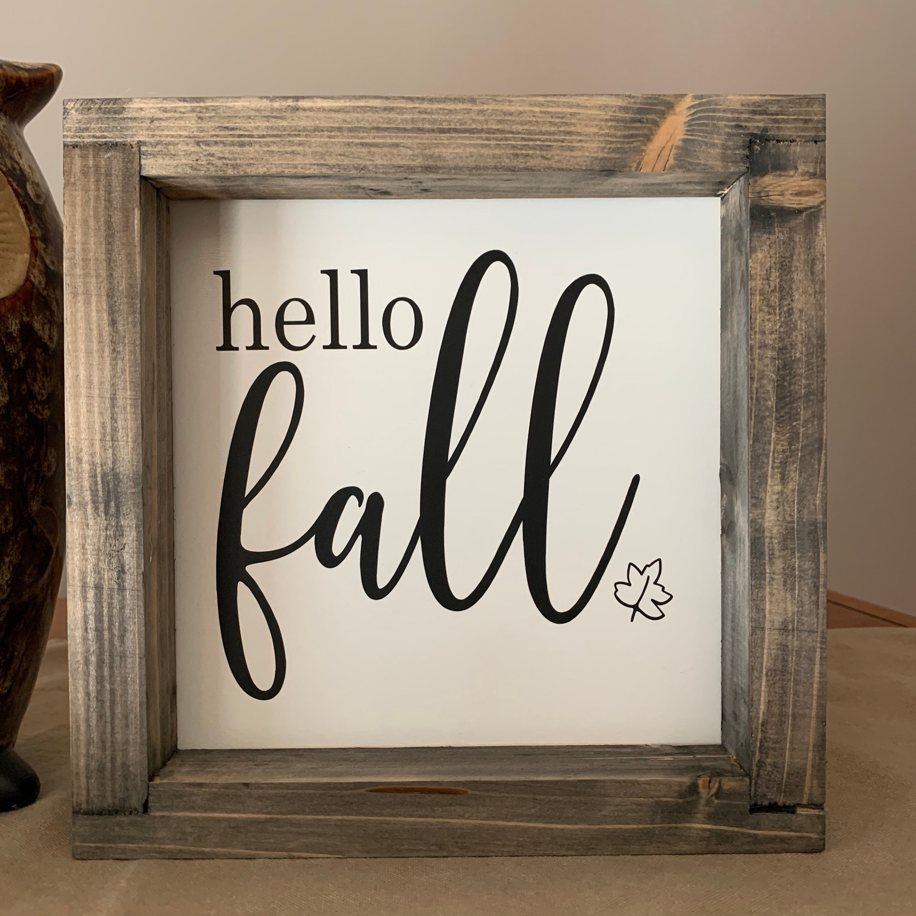 Hello Fall, Fall Sign, Fall Wall Hanging, Farmhouse Fall, Autumn Decor ...