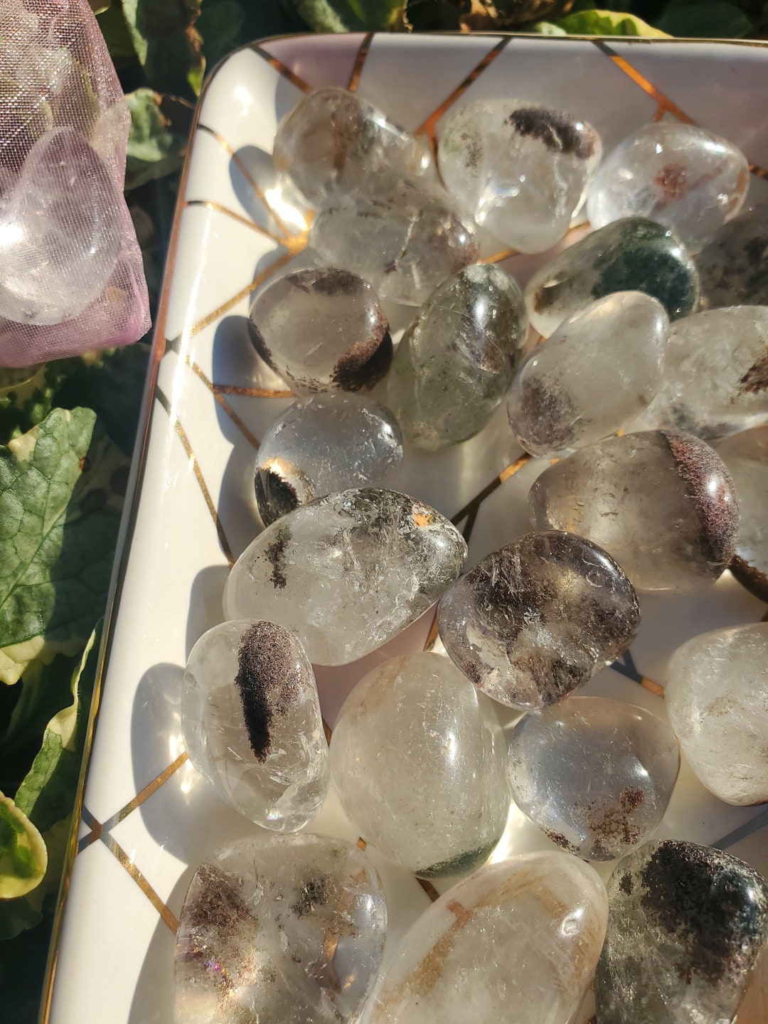 5 Garden Quartz Tumble Stone, Landscape Quartz, Scenic Quartz, Healing ...