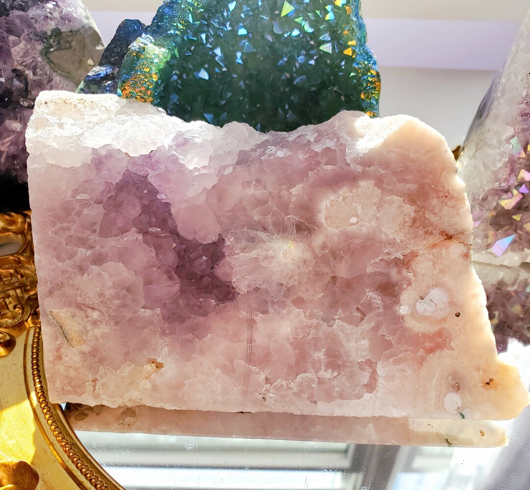 RARE Amethyst Flower Agate Slab With Druzy, Druzy Flower Agate ...