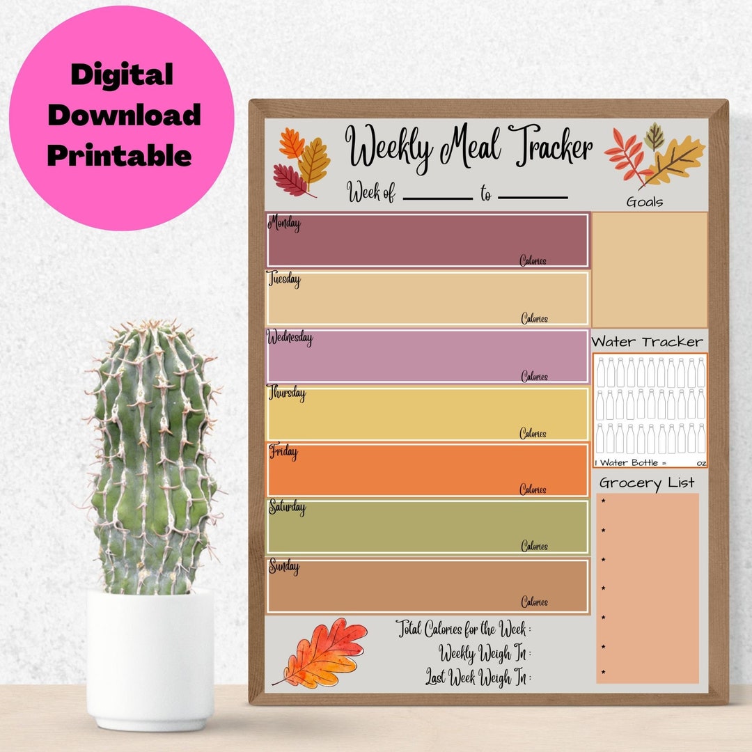 Weekly Meal Planner/tracker Printable (seasonal Pack of 4 Downloads ...