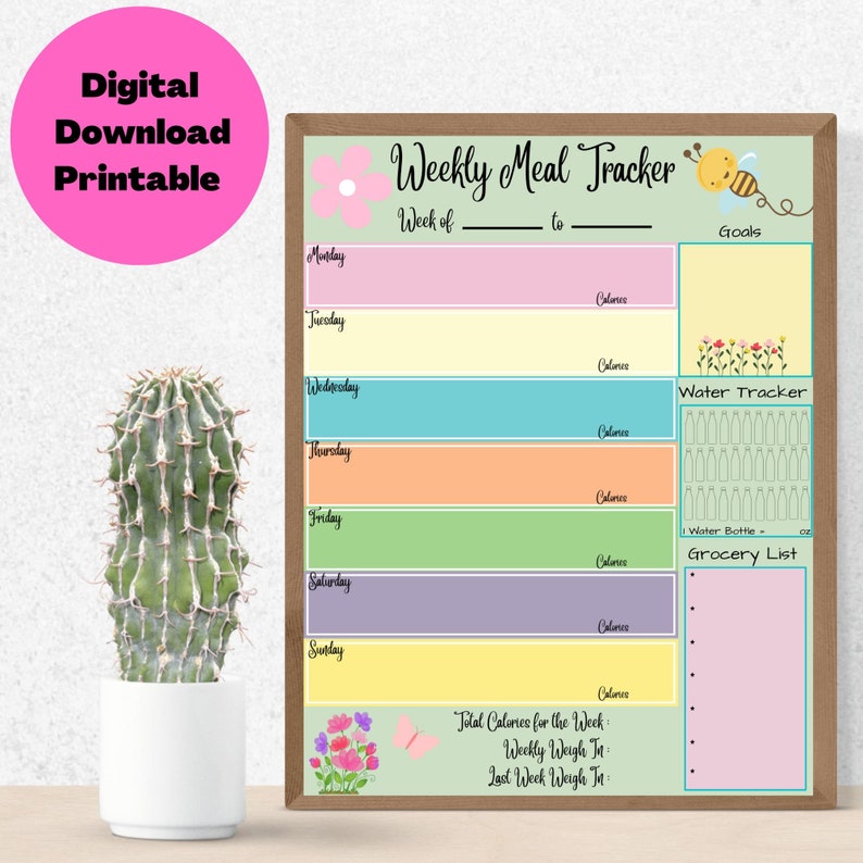 Weekly Meal Planner/tracker Printable (seasonal Pack of 4 Downloads ...