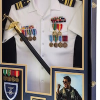 Military Uniform Shadow Box Display Case, Custom Keepsake Box, Wooden ...