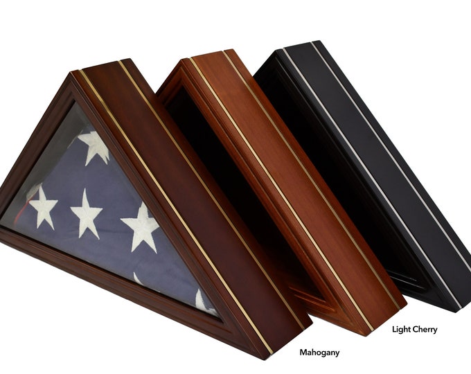 Honors Flag Display Case for 5x9' Memorial / Burial / Funeral Shelf Box ...