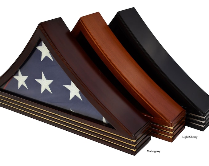 Honors Flag Display Case for 5x9' Memorial / Burial / Funeral Shelf Box ...