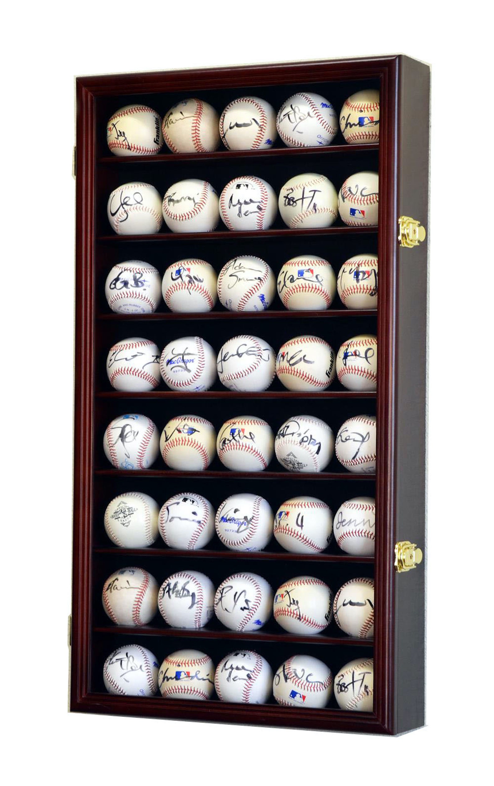 40 Baseball Ball Display Case Cabinet Holder Wall Rack 98% UV ...