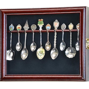10 Spoon Display Case Wall Rack Cabinet Holder Box 98% UV - Lockable - Etsy