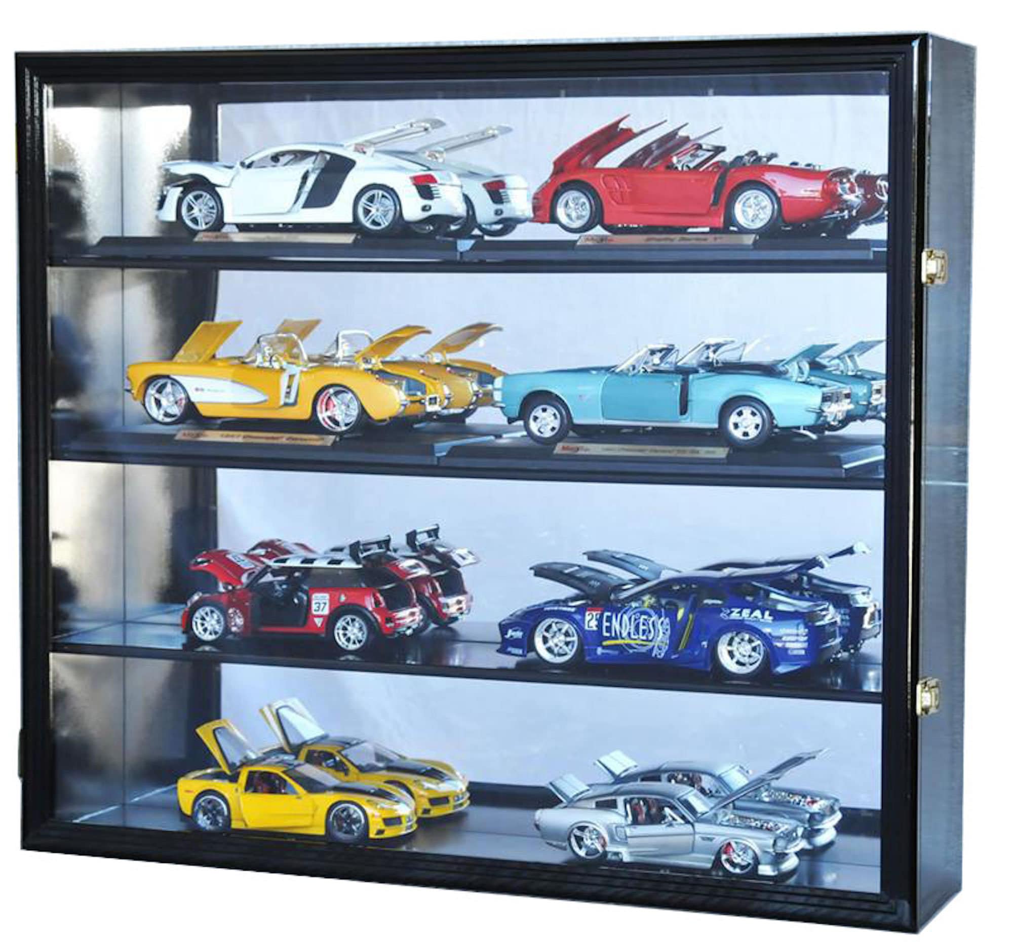 1 18 Scale Diecast Display Case Cabinet Holder Rack W UV Protection Lockable With Mirror Back 8 Cars Etsy Canada