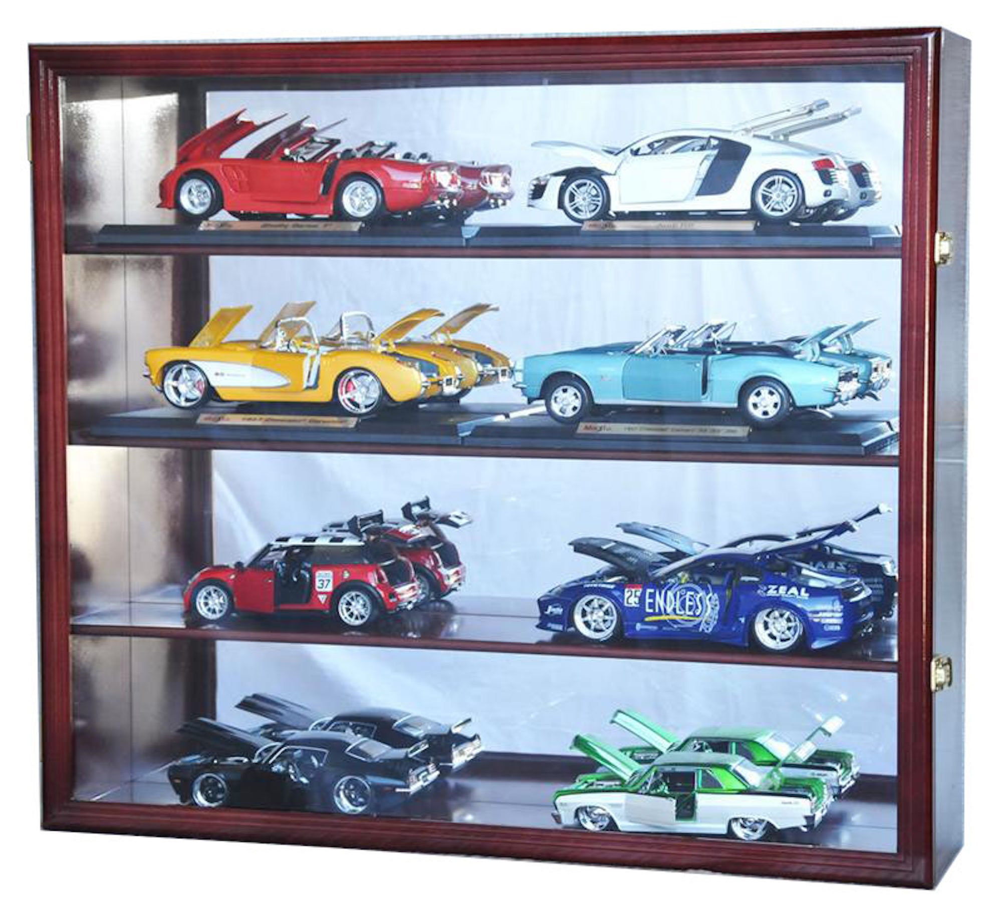 1/18 Scale Diecast Display Case Cabinet Holder Rack W/ UV Protection ...