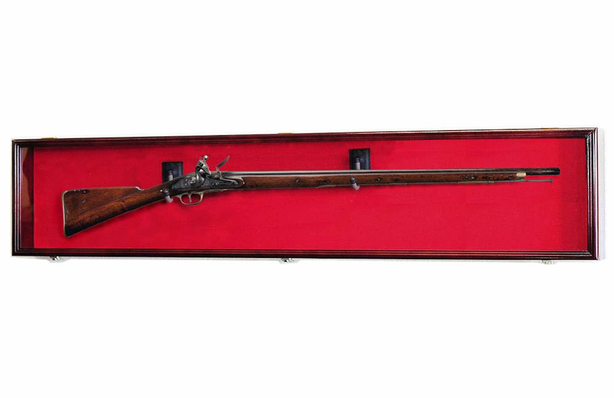 XL Rifle / Musket Gun Display Case Cabinet Wall Mount Antique Gun - 64 ...