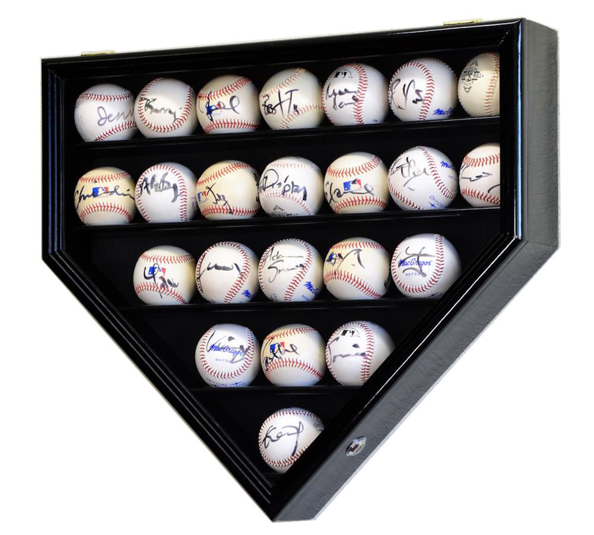 23 Baseball Display Case Cabinet Holder Rack Home Plate Shaped W/98% UV ...