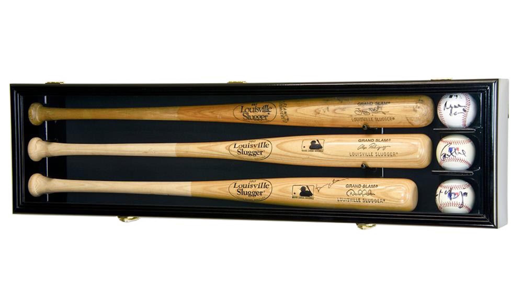 3 Baseball Bat Display Case Cabinet Holder Wall Rack W/98% UV ...