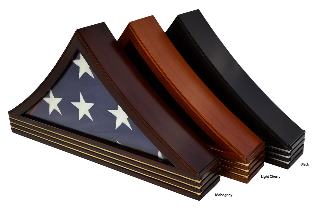 Chevron Flag Display Case for 5x9' Memorial / Burial / Funeral Shelf ...