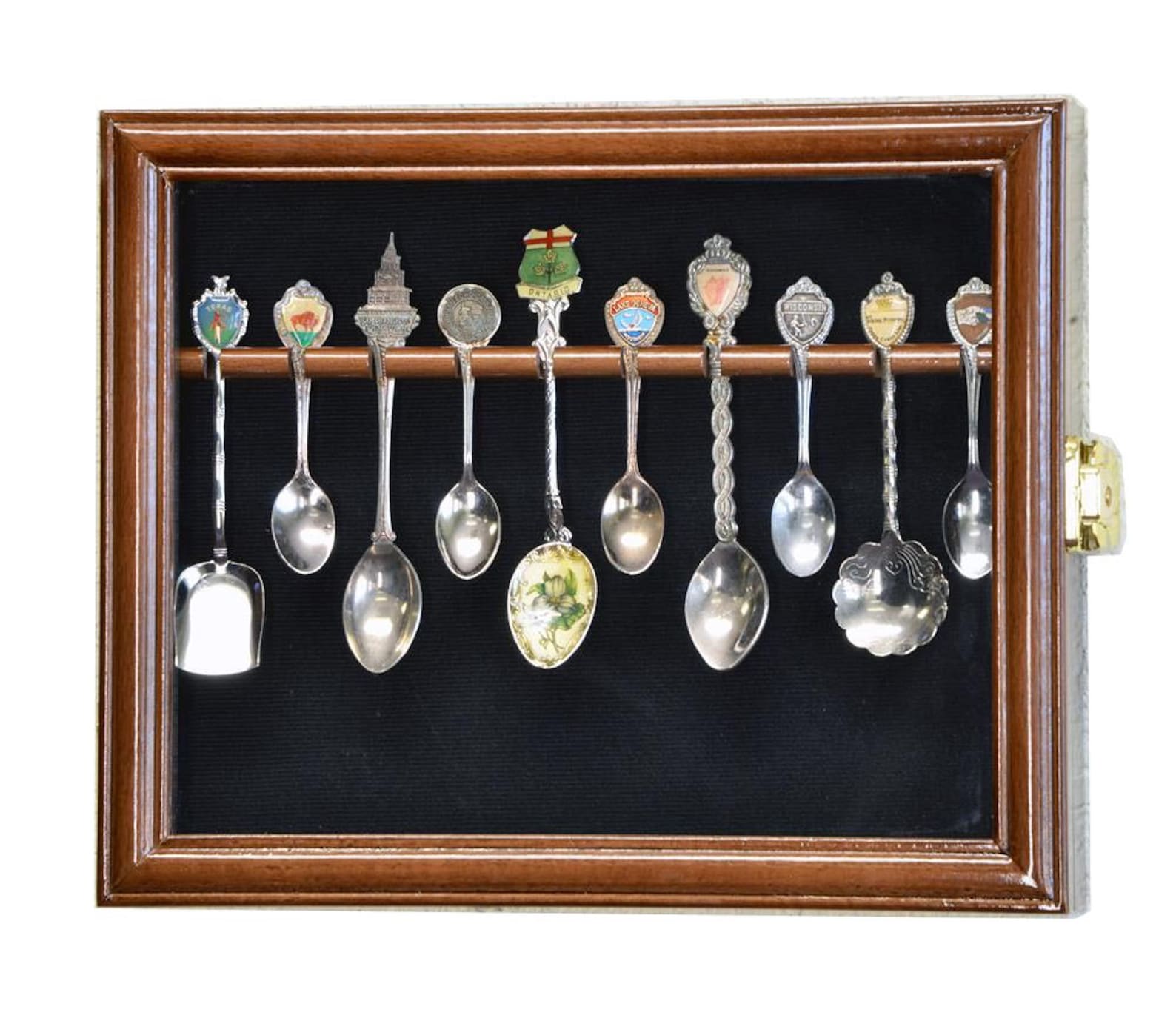 10 Spoon Display Case Wall Rack Cabinet Holder Box 98% UV - Lockable - Etsy