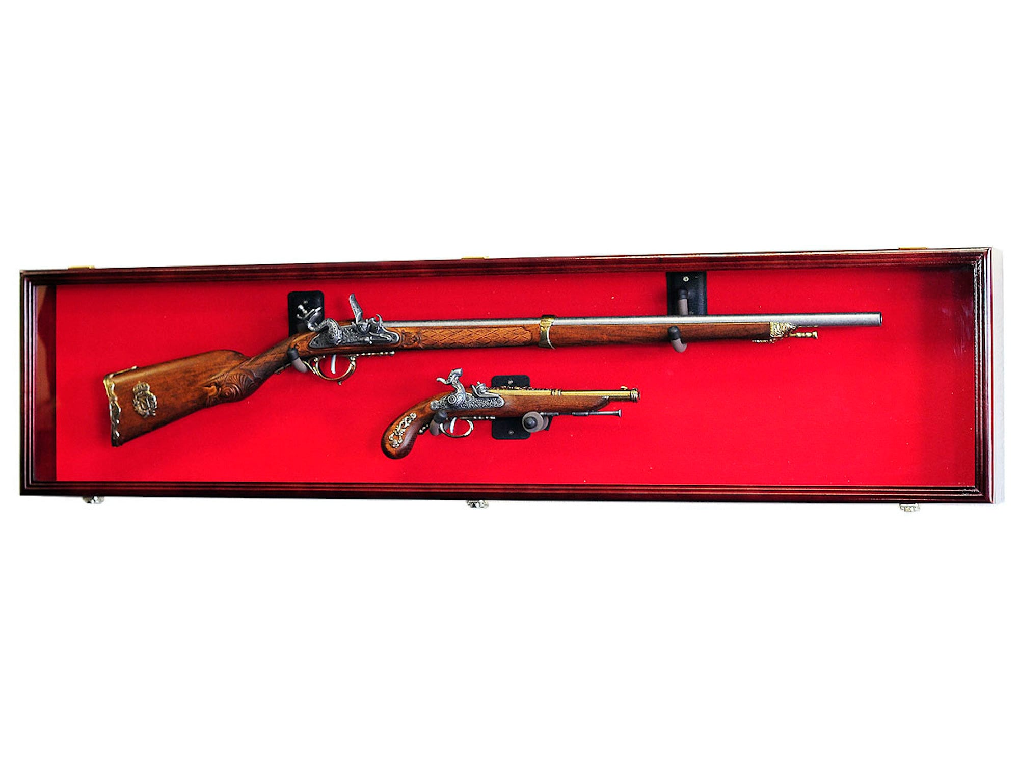 Long Rifle / Musket Gun Display Case Wall Rack Cabinet W/98% | Etsy