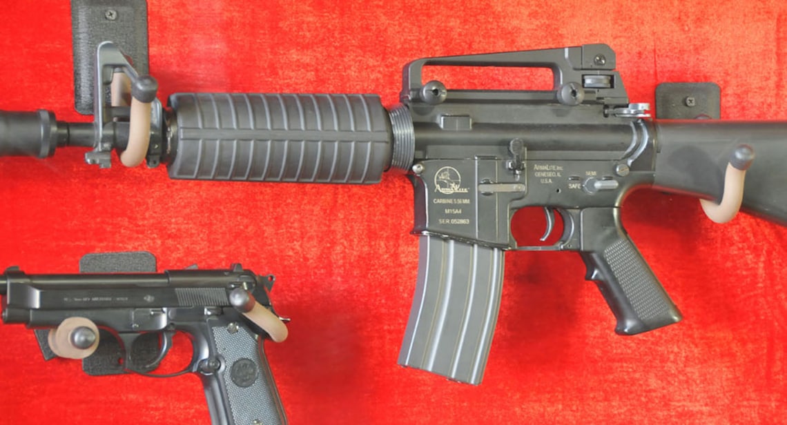 XL Rifle / Musket Gun Display Case Cabinet Wall Mount Rack - Etsy