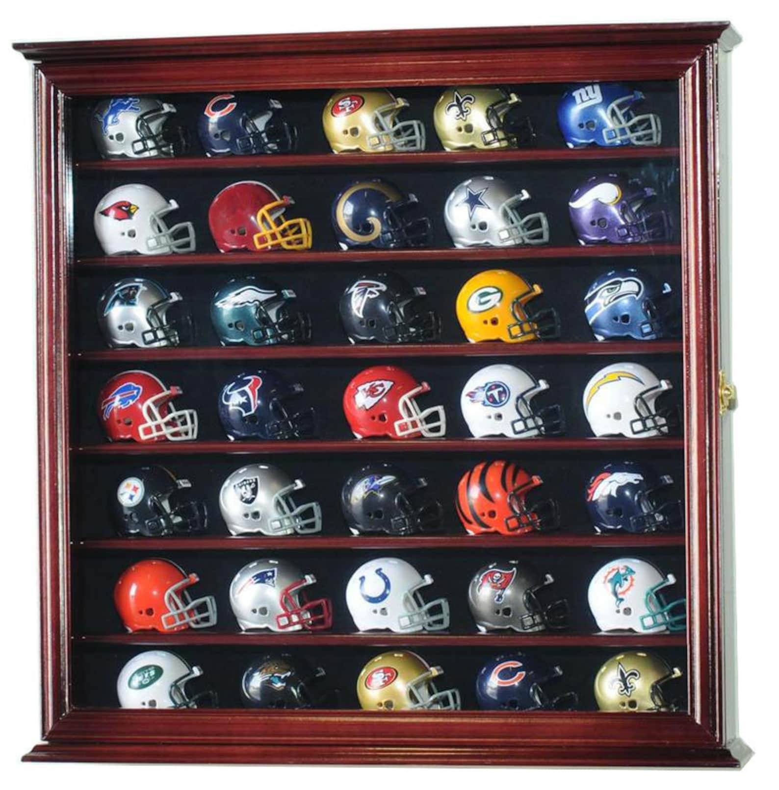 Pocket Pro Mini Helmet Display Case Cabinet Football Helmets Shelf W ...