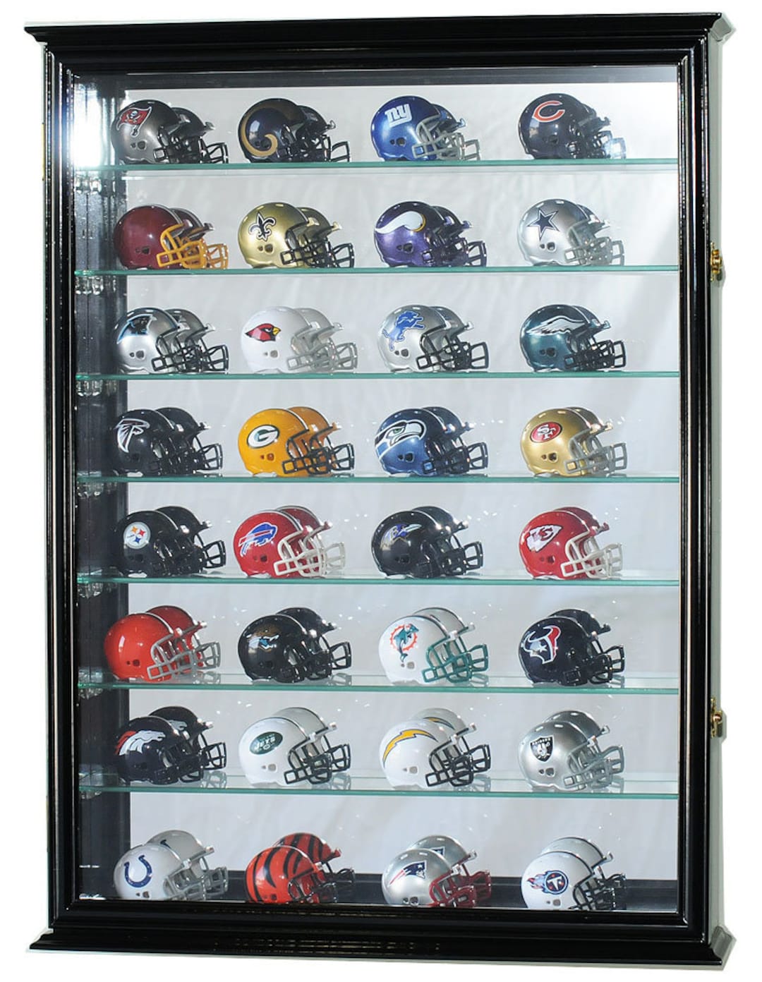 Large Pocket Pro Mini Helmet Display Case Cabinet Football NFL Mirrored ...