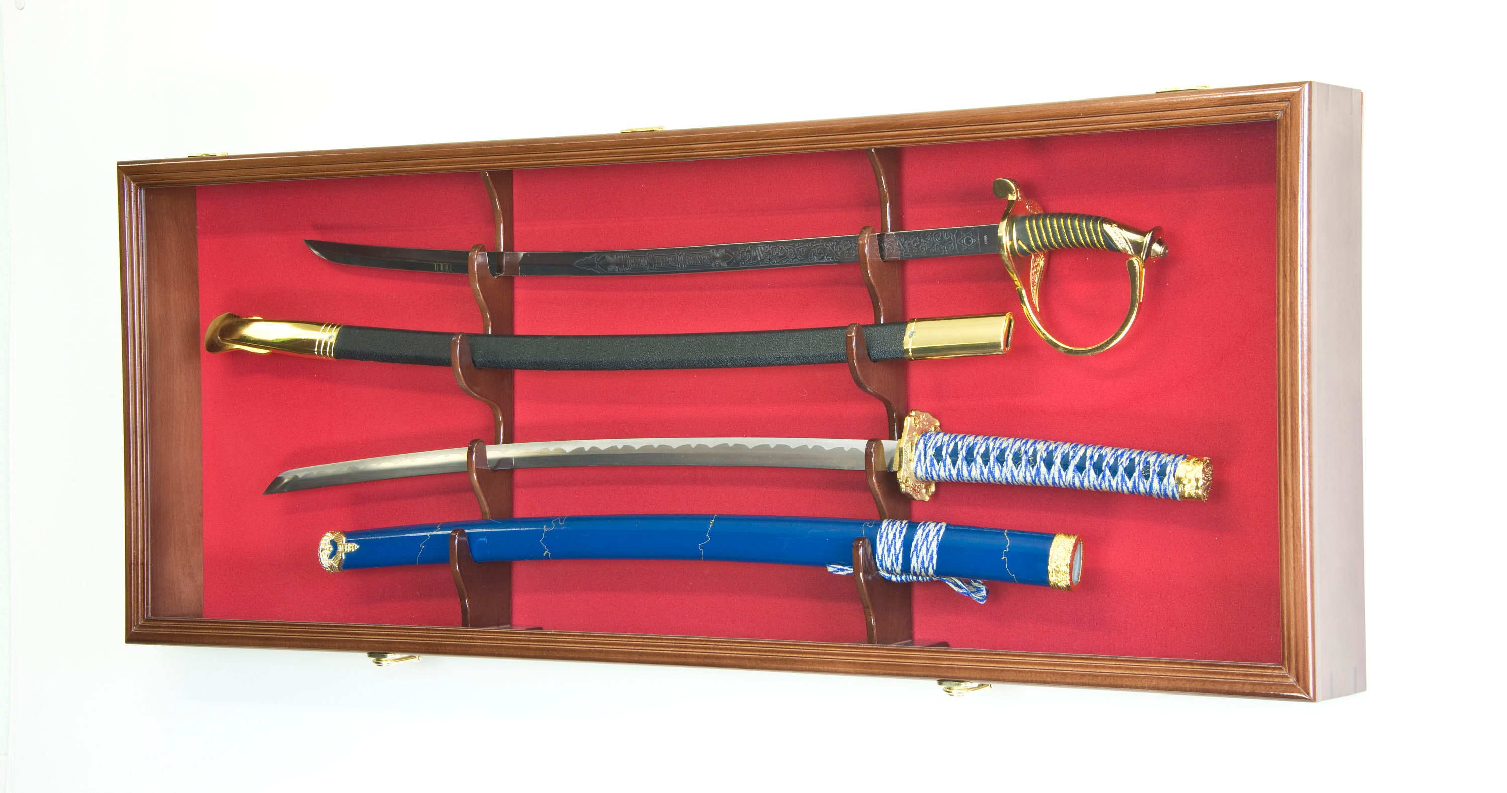 2 Swords and Scabbard Display Case Cabinet W/98% UV Acrylic Door ...