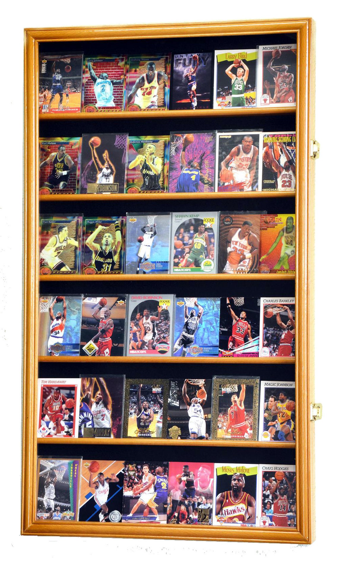36 Sport Cards/collectible Trading Card Display Case Wall Cabinet W/ 98 ...
