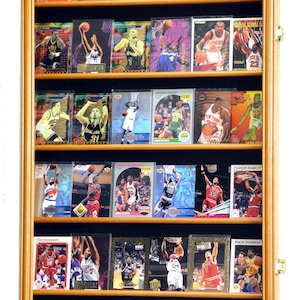 36 Sport Cards/collectible Trading Card Display Case Wall Cabinet W/ 98 ...