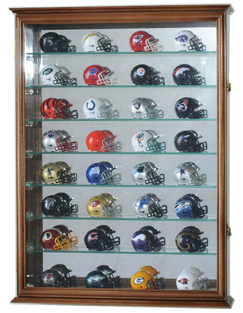 Large Pocket Pro Mini Helmet Display Case Cabinet Football NFL | Etsy