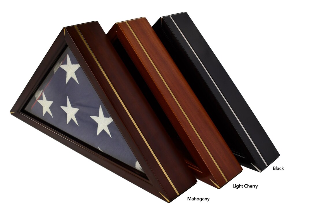 Honors Flag Display Case for 5x9' Memorial / Burial / Funeral Shelf Box ...