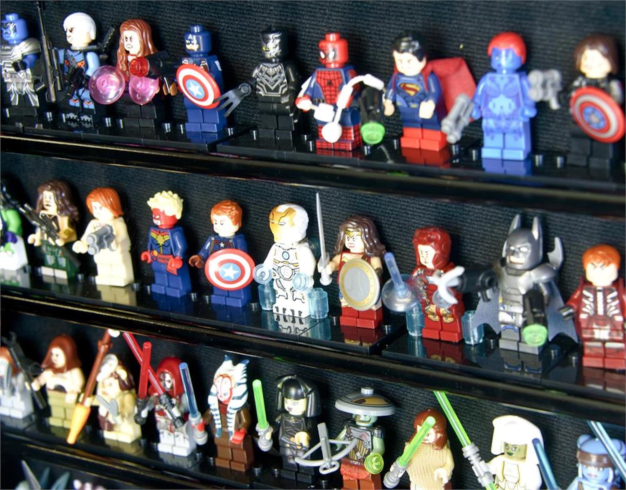 120 Minifigures Display Case Cabinet Miniatures Figurines Small Action ...