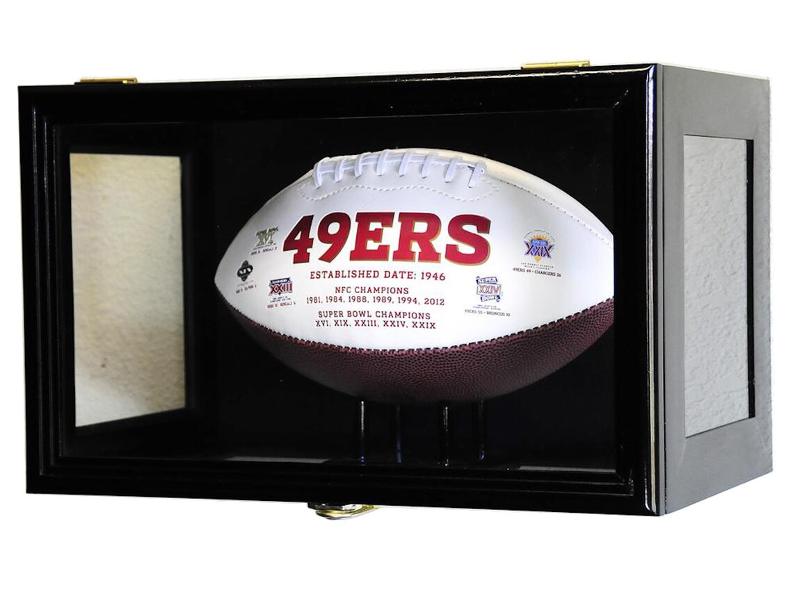 Football Display Case Cabinet Holder Shelf (wall Mounting/free Standing ...