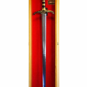 1 Long Sword Display Case Cabinet Wall Shadowbox Medieval Swords Prop ...