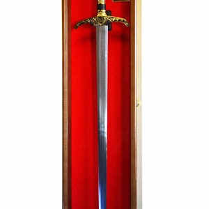1 Long Sword Display Case Cabinet Wall Shadowbox Medieval Swords Prop ...