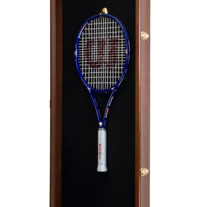 Tennis Racket and Ball Display Case Cabinet Hanger Wall Mount Shadowbox ...