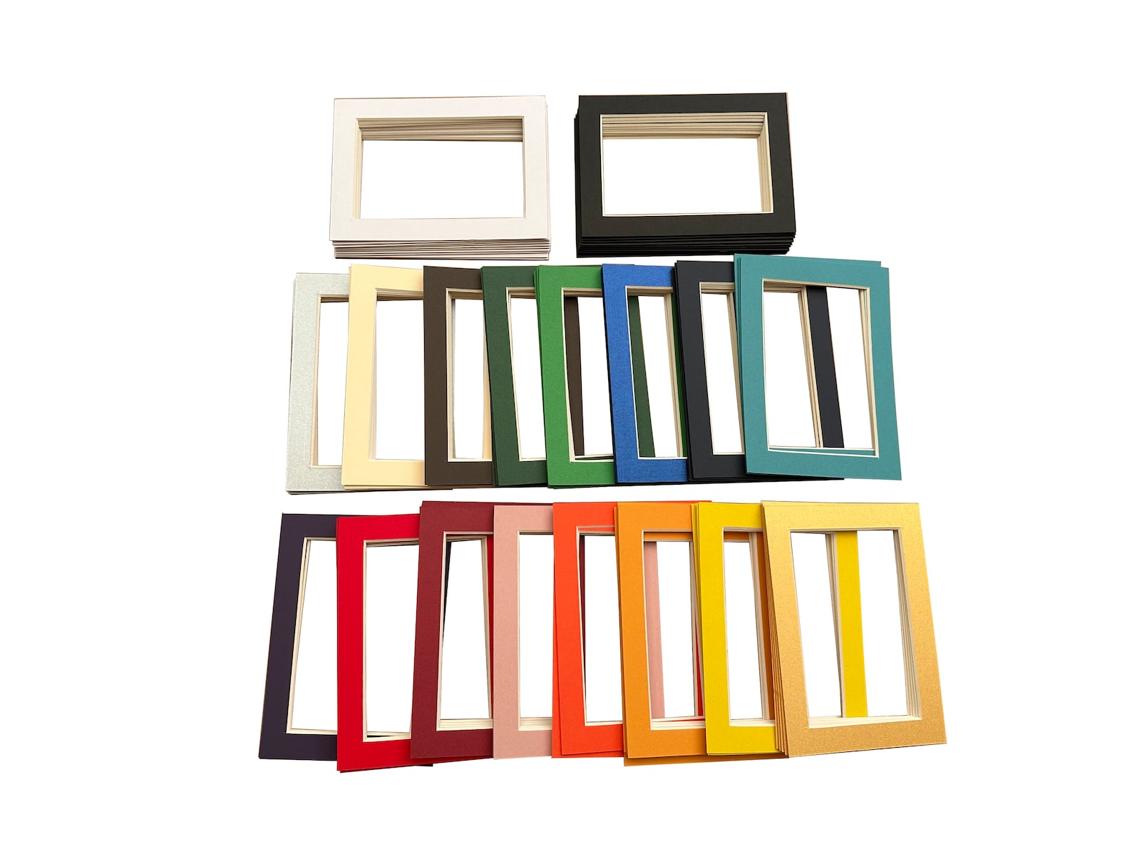 Set of 100 - 5x7 Picture Frame Matting for Display 4x6 Photo - Variety ...