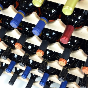 6X Beech Modular Wine Rack Beech Wood 24-72 Bottle Capacity Storage 6 ...