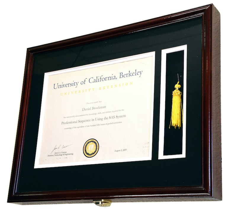 Custom Diploma and Graduation Tassel Display Case Cabinet Frame (w ...