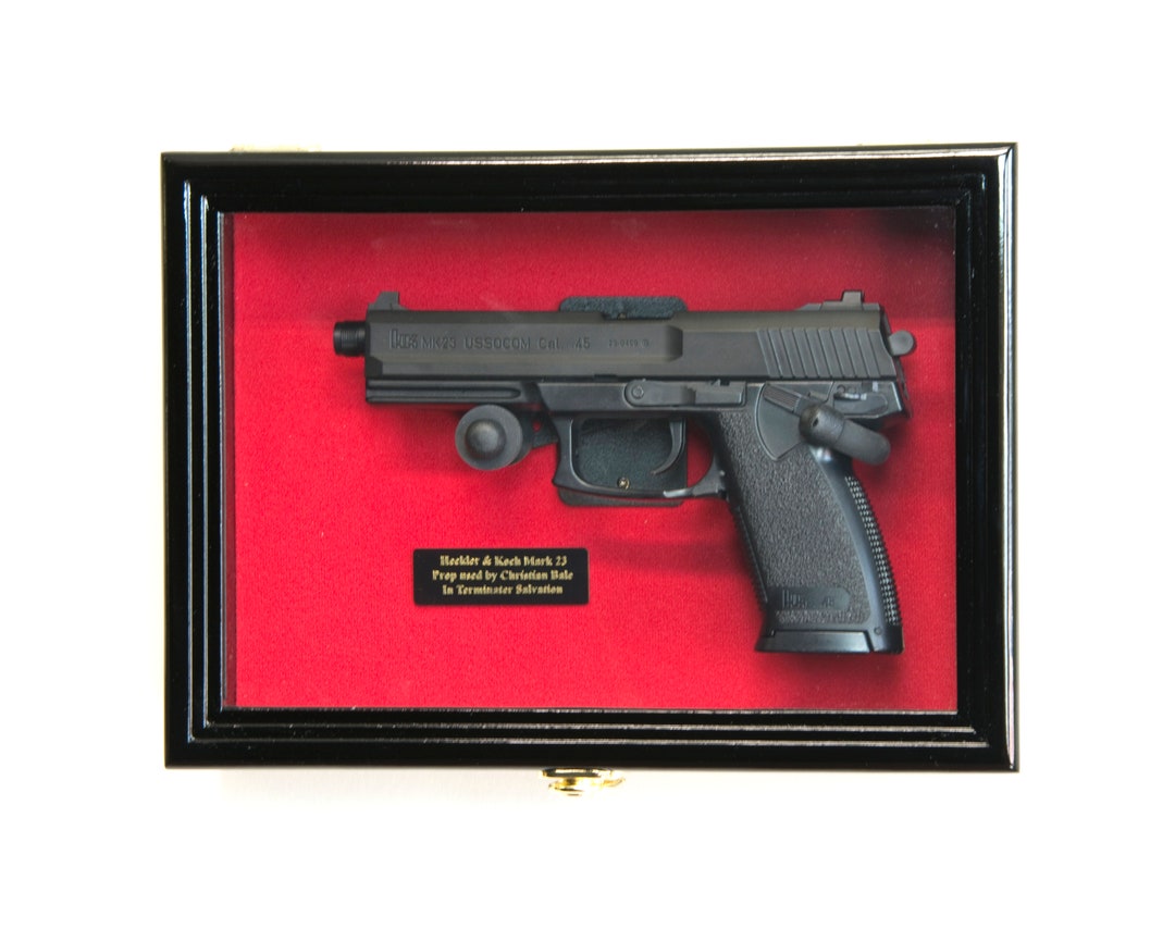 Single Pistol Display Case Wall Mount Solid Hardwood Cabinet Handgun ...