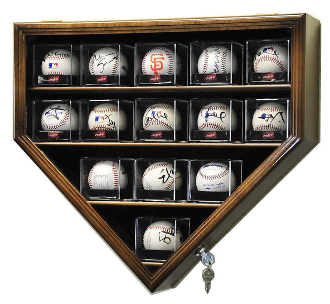 14 Baseball Acrylic Cubes Display Case Cabinet Holder - Home Plate ...