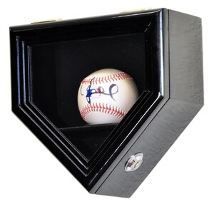 1 Baseball Ball Home Plate Shaped Display Case Cabinet Holder Wall Rack ...